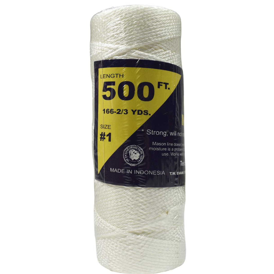 #1, 1.6 mm (1/16") White Braided Nylon Mason Line 152 m (500 ft)
