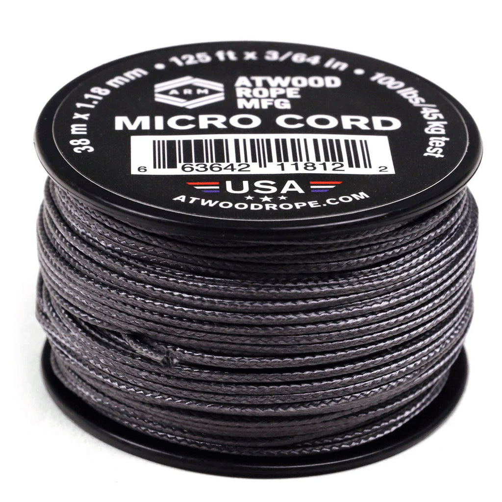 1.18 mm (3/64") Micro Cord Graphite Made in the USA Polyester/Nylon ...