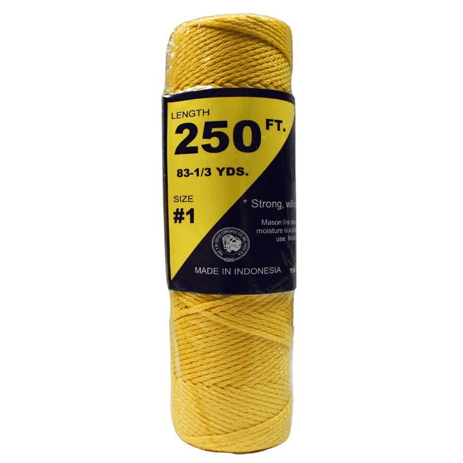 #1, 1.6 mm (1/16") Yellow Braided Nylon Mason Line 76 m (250 ft)