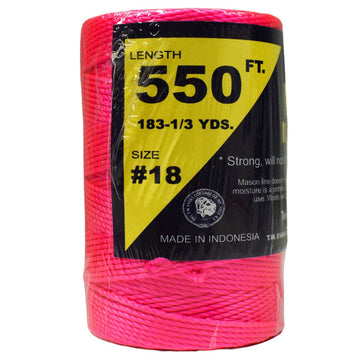 #18, 1.6 mm (1/16") Pink Twisted Nylon Mason Line 167 m (550 ft)