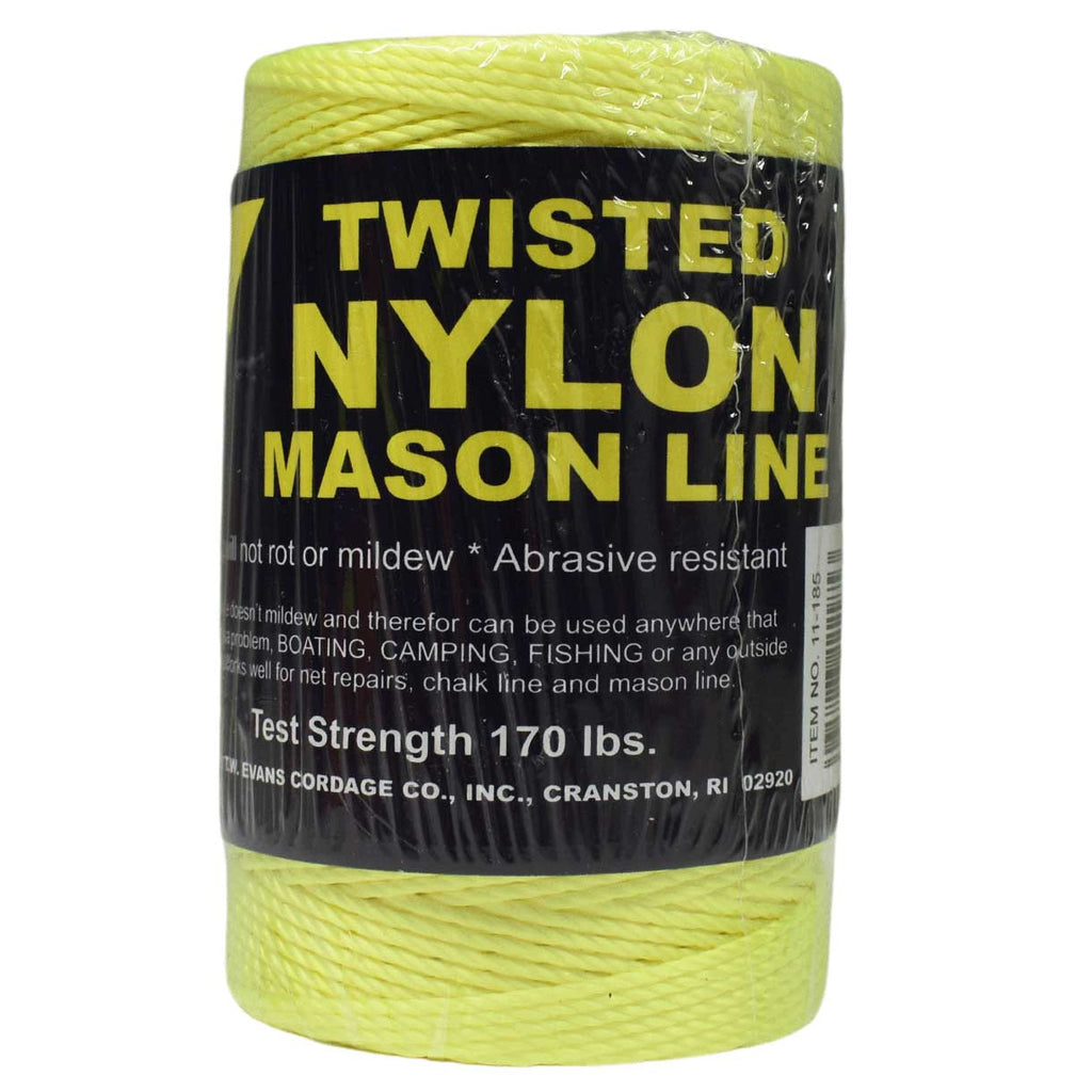 #18, 1.6 mm (1/16") FL Yellow Twisted Nylon Mason Line 167.5 m (550 ft)