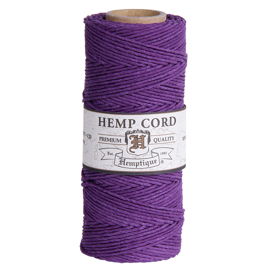 1 mm (3/64") Dark Purple Hemp Cord Spool 62.5 m (205 ft)