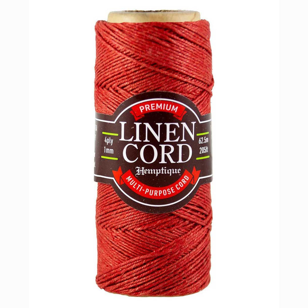 1mm (3/64") Red Premium Linen Twine/Cord 62.5m (205ft)