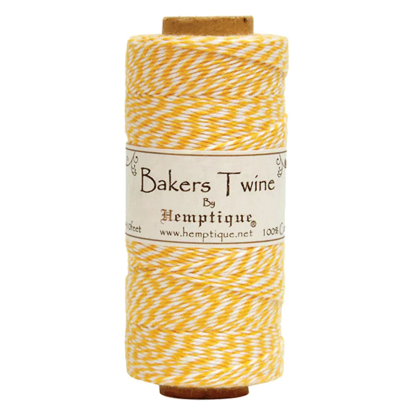 1 mm (3/64") Yellow and White Cotton Bakers Twine Spool 125 m (410 ft)