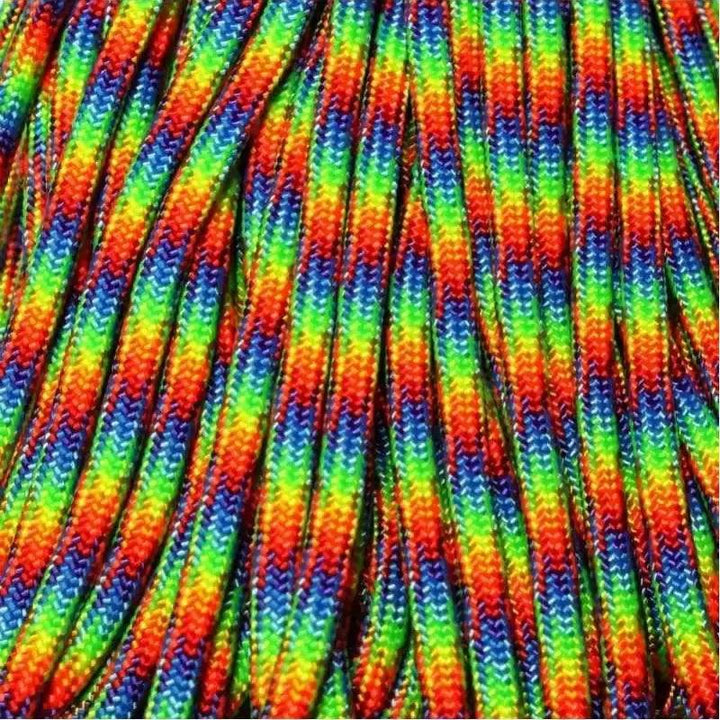 550 Paracord Hippie (Rainbow) Made in the USA Nylon/Nylon