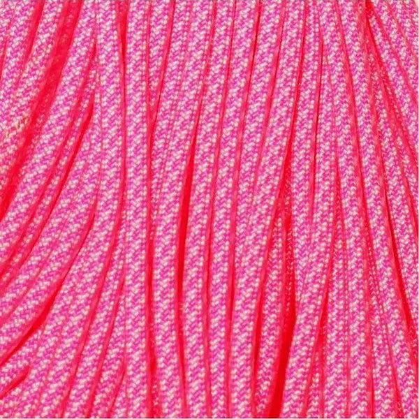 550 Paracord Neon Pink Candy Cane Nylon USA Made Nylon Type 111.