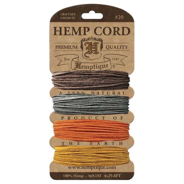 1 mm (3/64") Harvest Hemp Cord Card 4 x 9.1 m (29.8 ft)