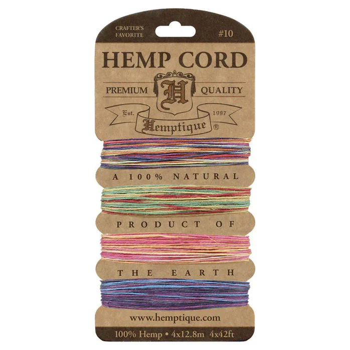0.5 mm (1/64") Variegated 3 Hemp Cord Card 4 x 12.8 m (42 ft)